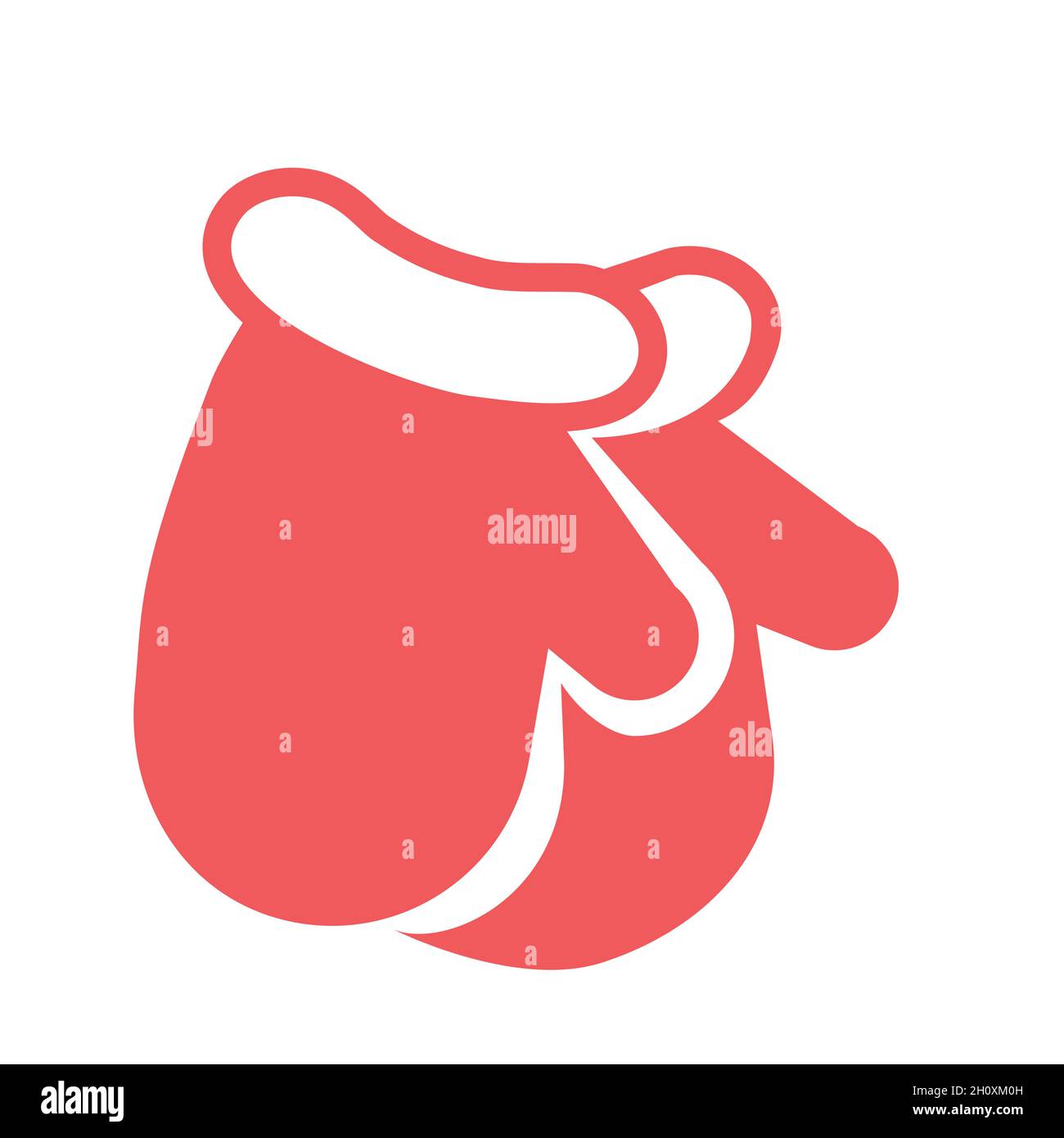 Mittens red flat icon. Christmas vector illustration Stock Vector Image ...