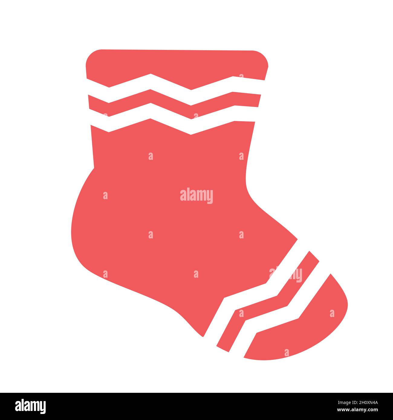Sock. Christmas red vector silhouette with ornate for laser cutting ...