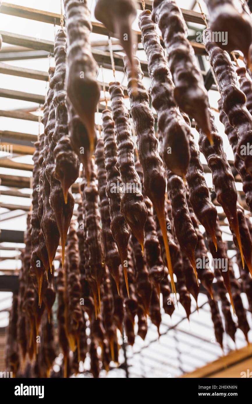 Georgian sweetness Churchkhela - a traditional sausage shaped candy ...