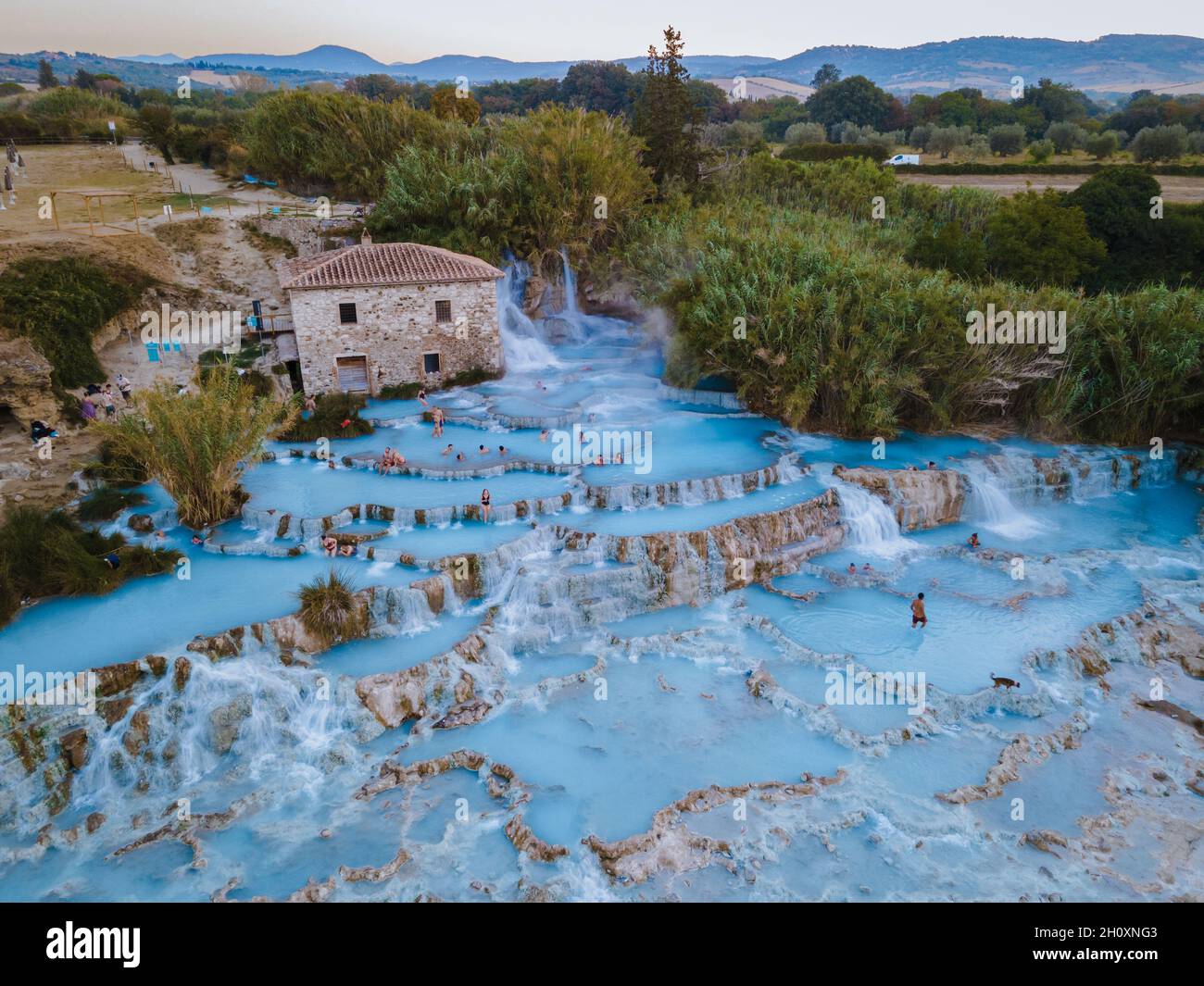 Toscane Italy August 2021, natural spa with waterfalls and hot springs ...