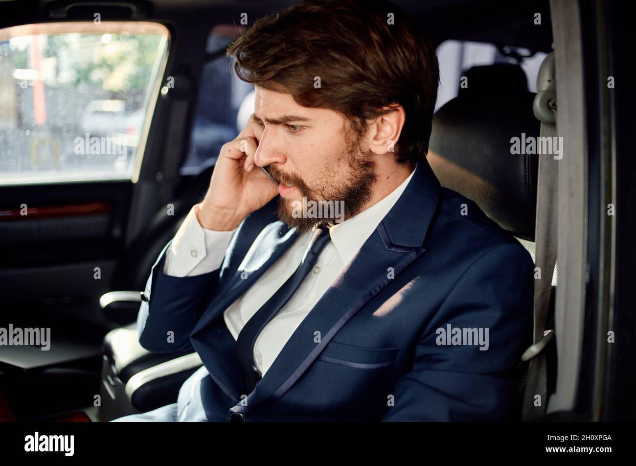 bearded man official passenger driver road self confidence Stock Photo ...