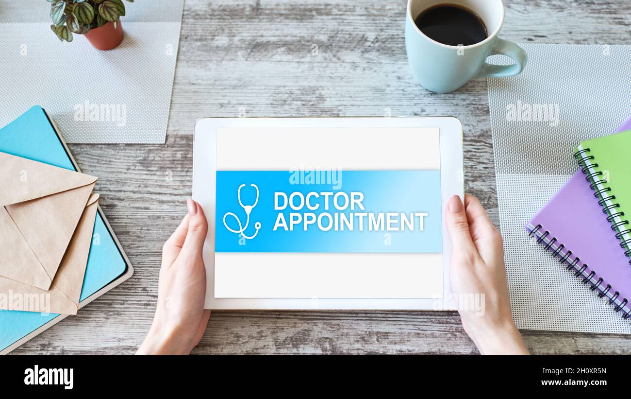 Doctor appointment online on screen. Medical and health care concept ...