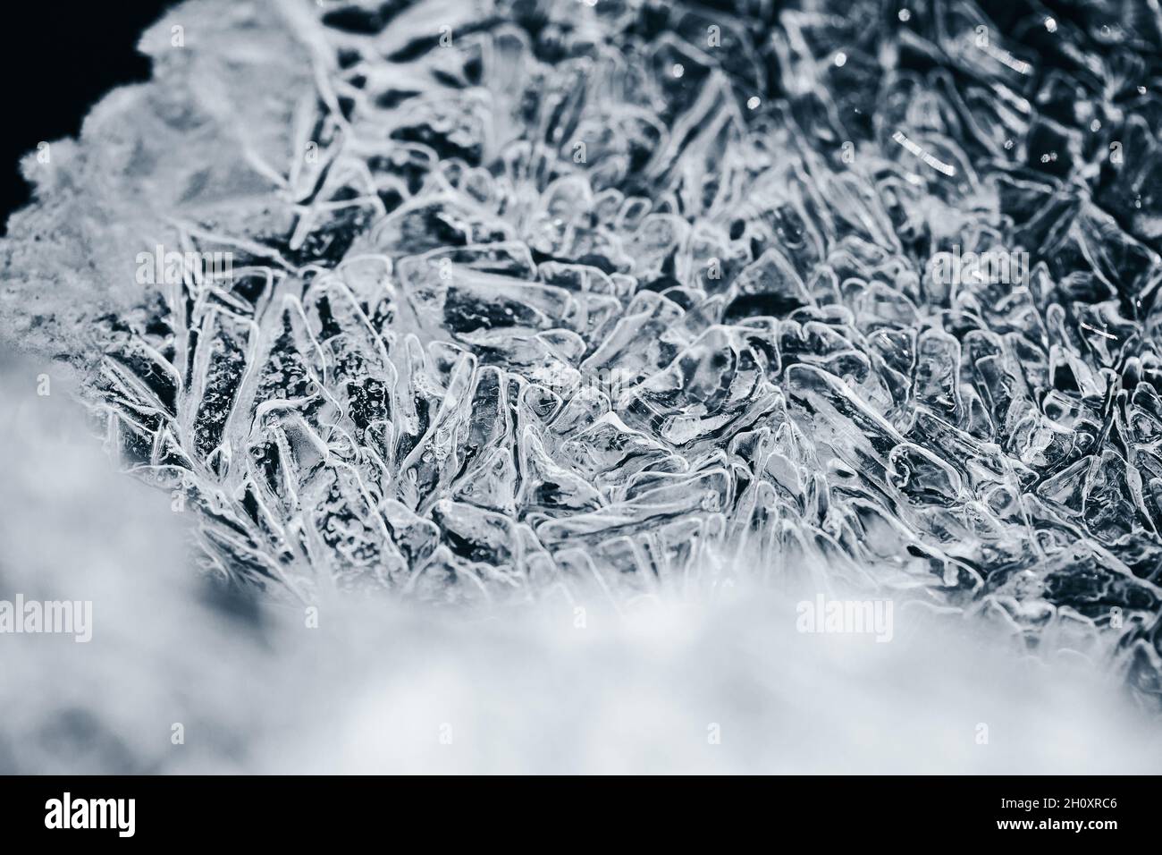 Frozen water in the river under the ice - winter landscape Stock Photo ...