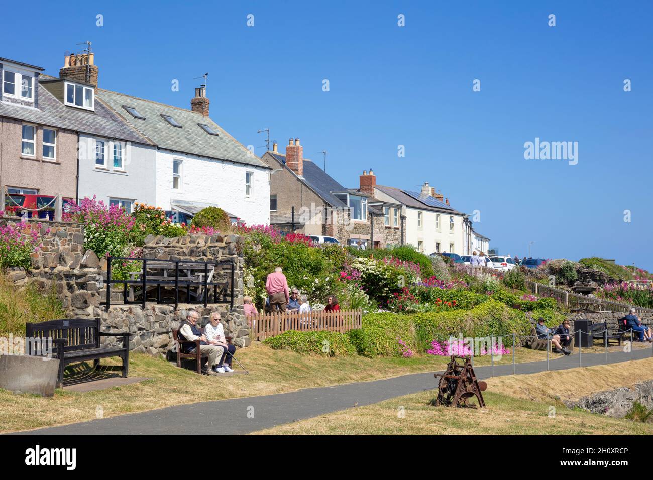 The coastal village of Craster Village Northumberland coast Northumbria ...
