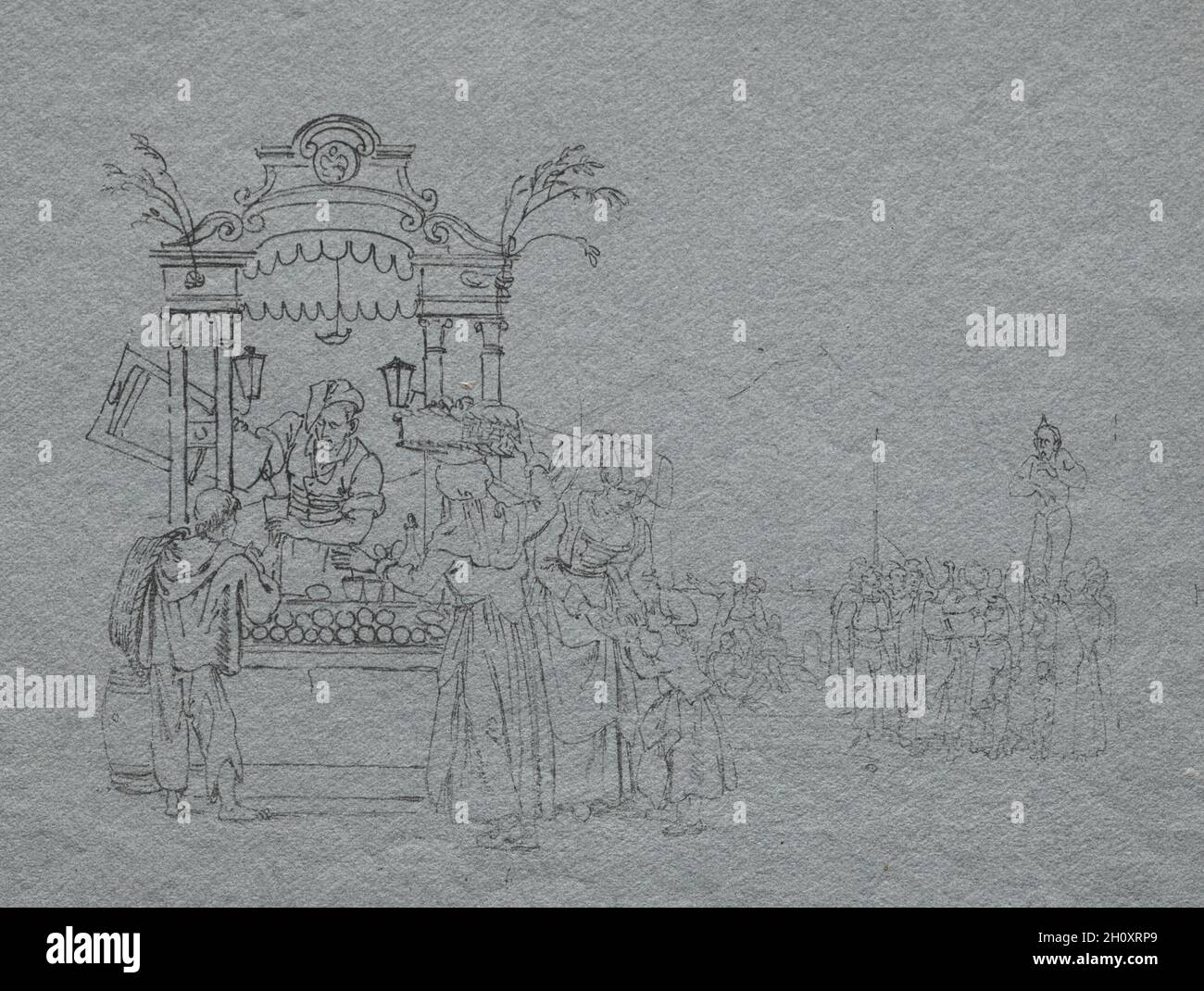 Fruit Vendor. Bartolomeo Pinelli (Italian, 1781-1835). Lithograph Stock ...