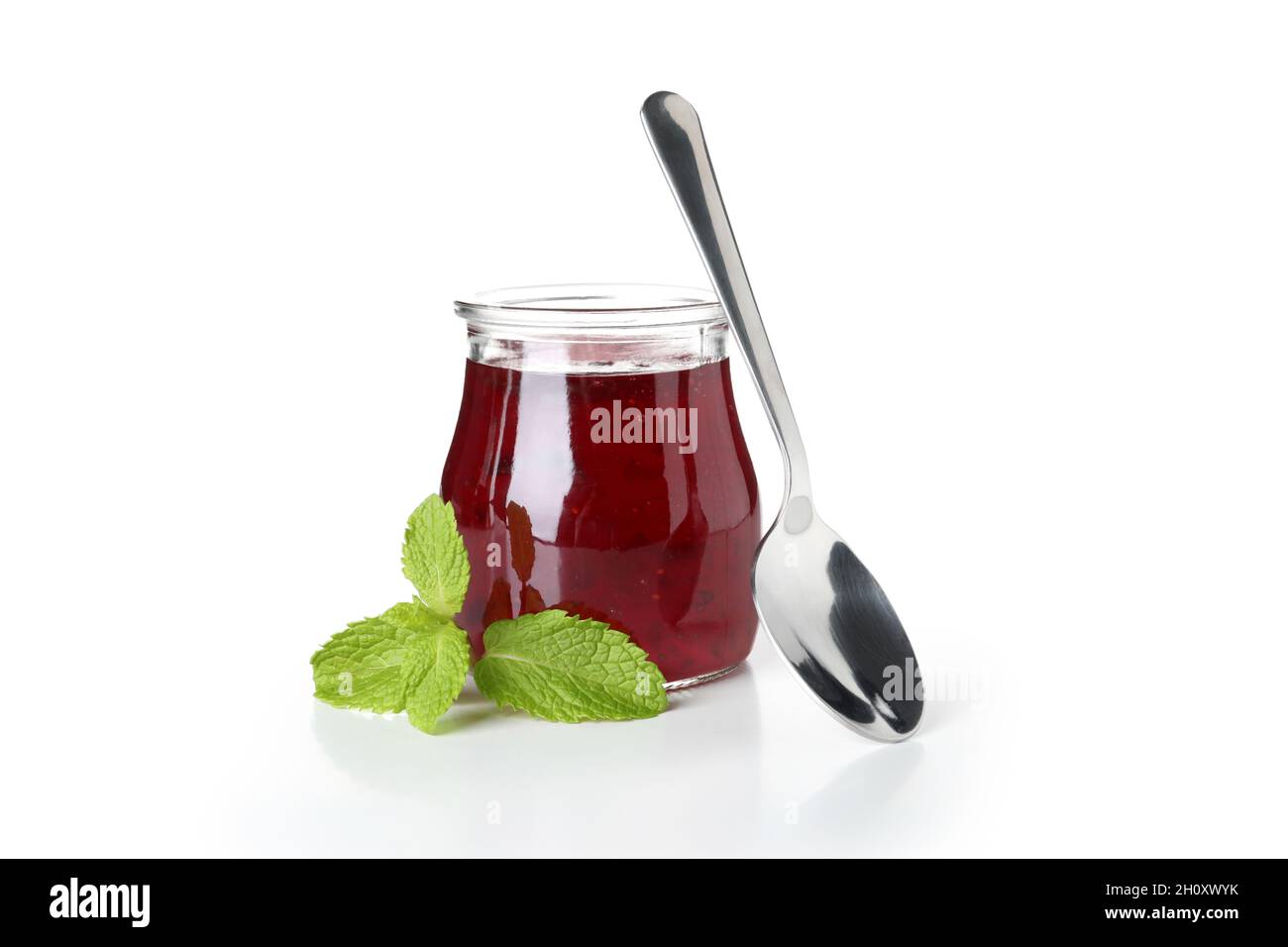 Jar of raspberry jam isolated on white background Stock Photo - Alamy