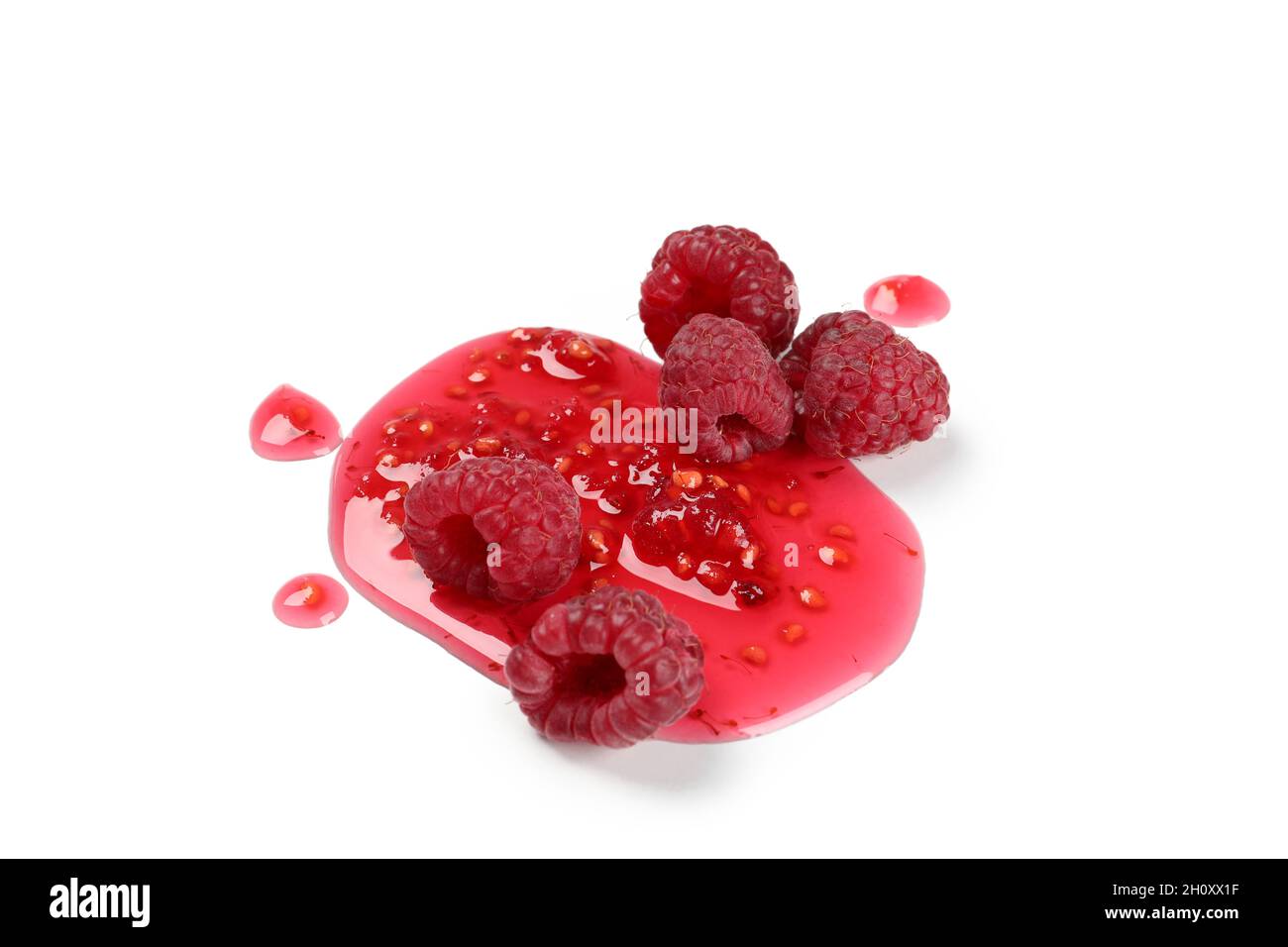 Raspberry jam with ingredients isolated on white background Stock Photo ...