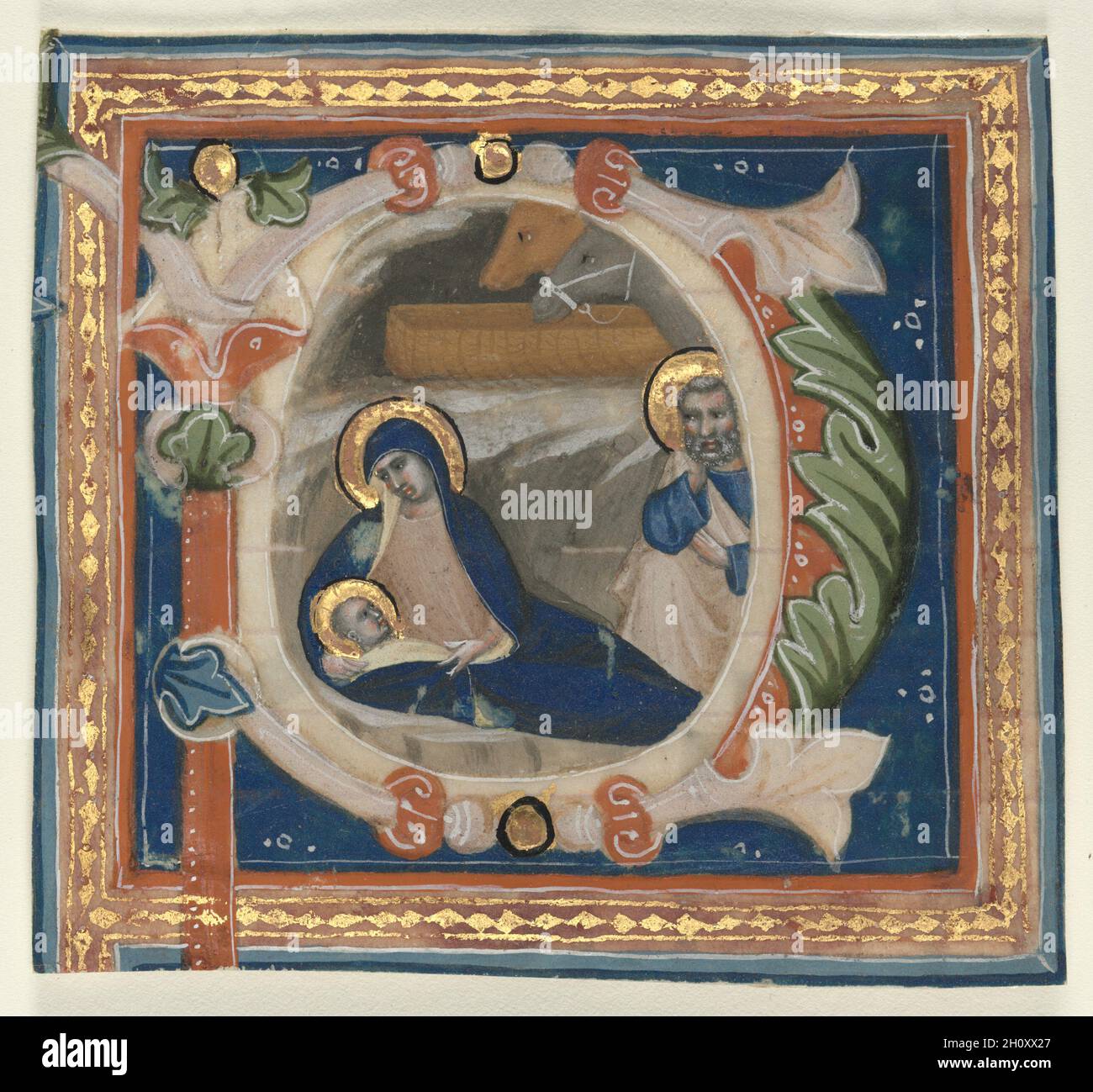Historiated Initial (P) Excised from a Gradual: The Nativity, c. 1350 ...
