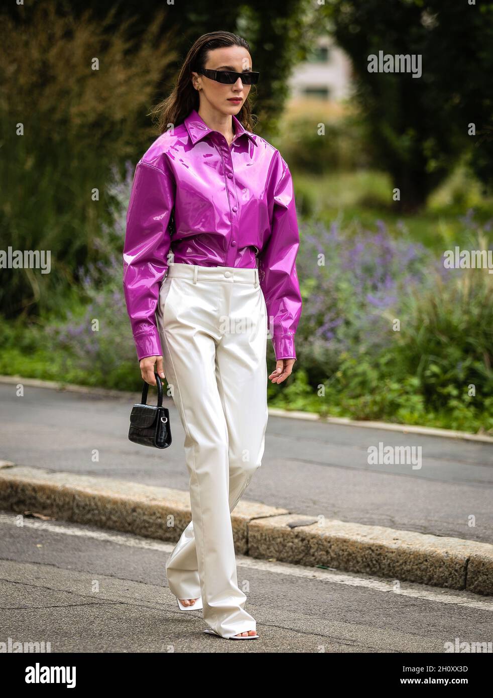 MILAN, Italy- September 25 2021: Mary Leest on the street in Milan ...