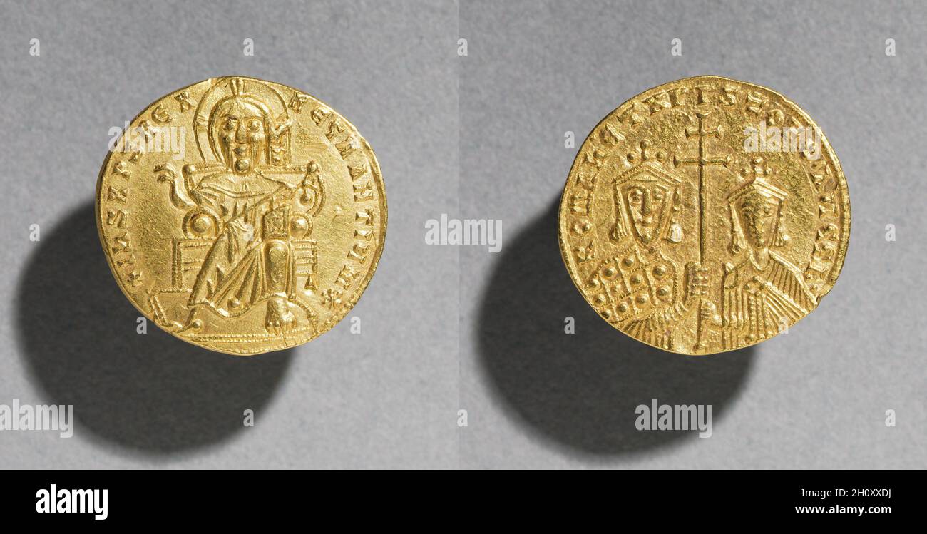 Solidus with Romanus I Lecapenus and His Son Christopher , 920-944 ...