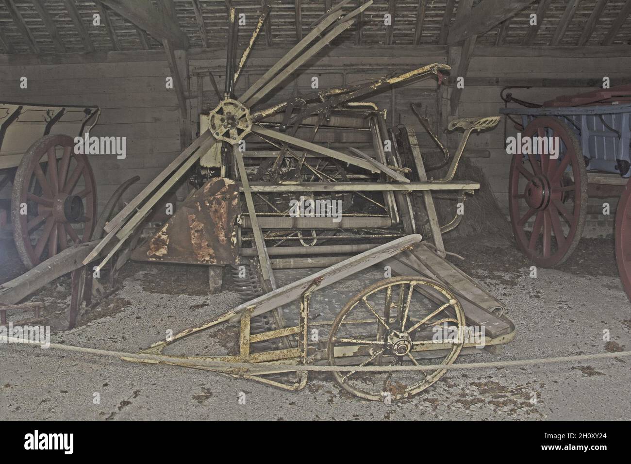 Victorian farm reaper binder hi-res stock photography and images - Alamy