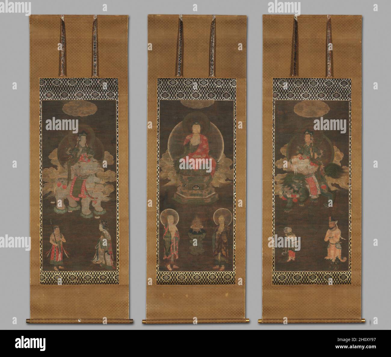 Shakyamuni Triad: Buddha Attended by Manjushri and Samantabhadra, late ...