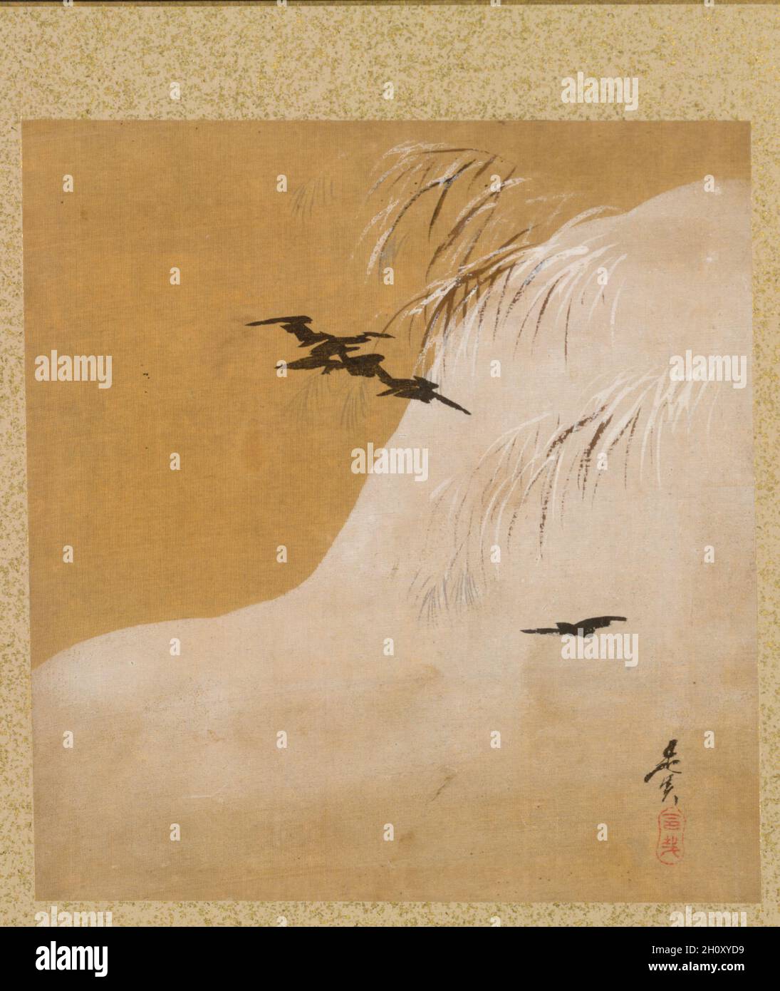 Birds in Snow from Album of Paintings by the Venerable Zeshin, 1847 ...