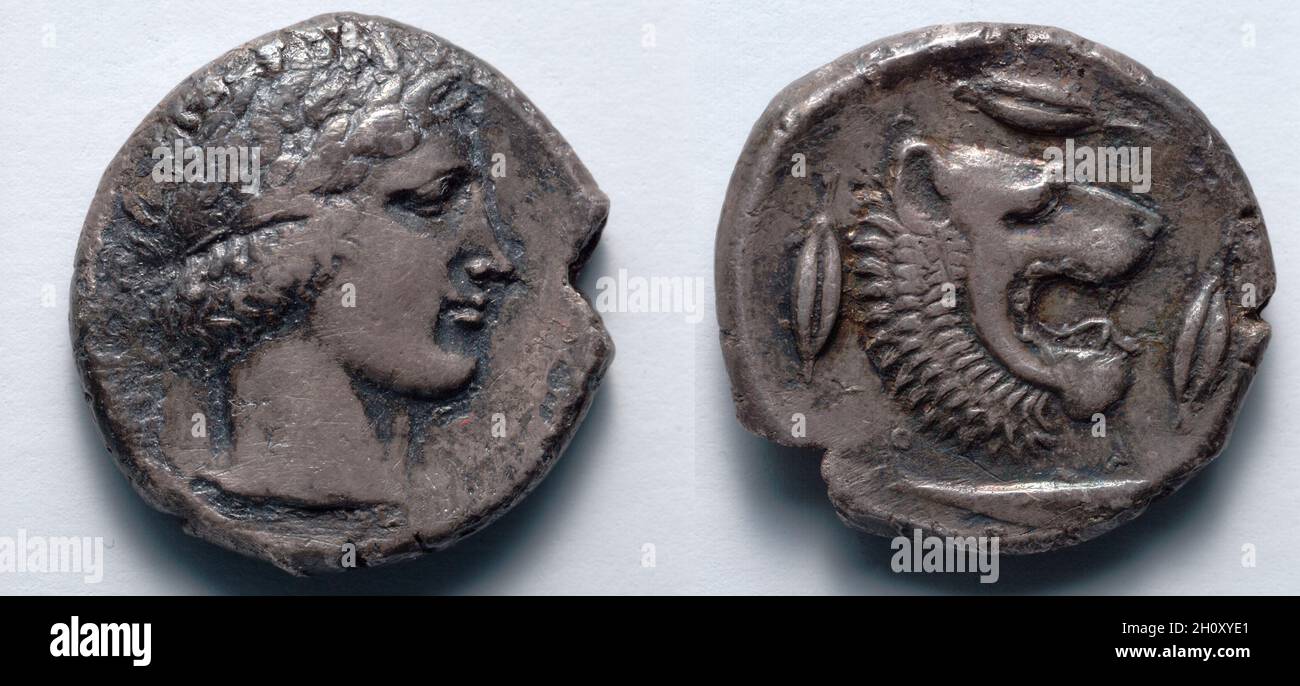 Tetradrachm: Apollo (Obverse); Lion (Reverse), 466-422 BC. Greece ...