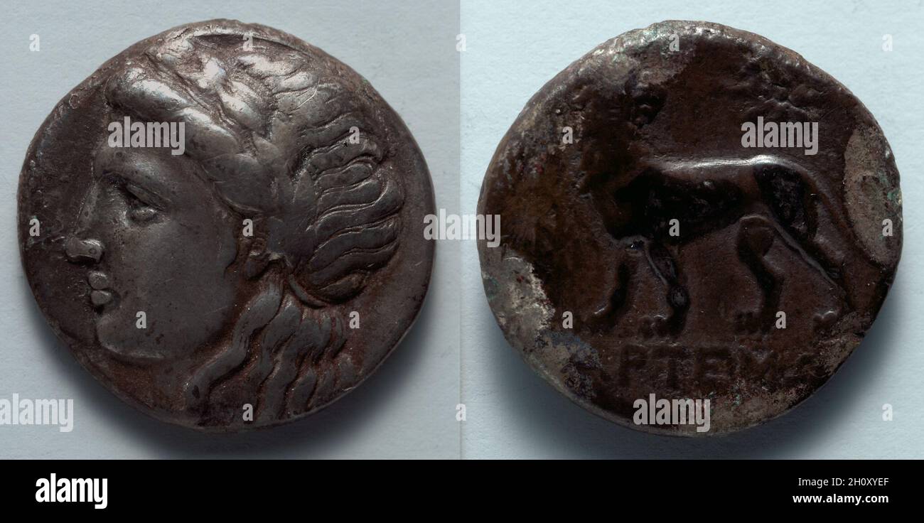 Tetradrachm: Apollo (Obverse); Lion (Reverse), 360-310 BC. Greece ...