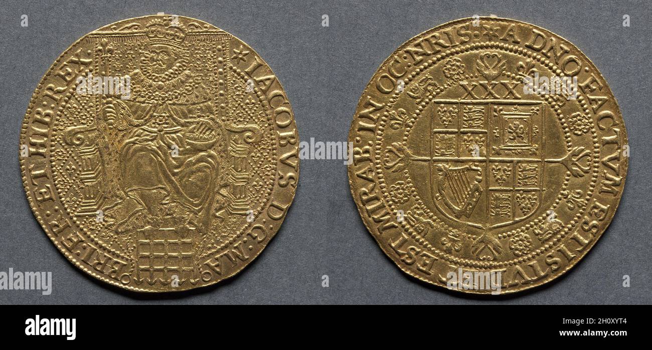 Rose Ryal: James I (obverse); Shield of Arms (reverse), 1619–20 ...