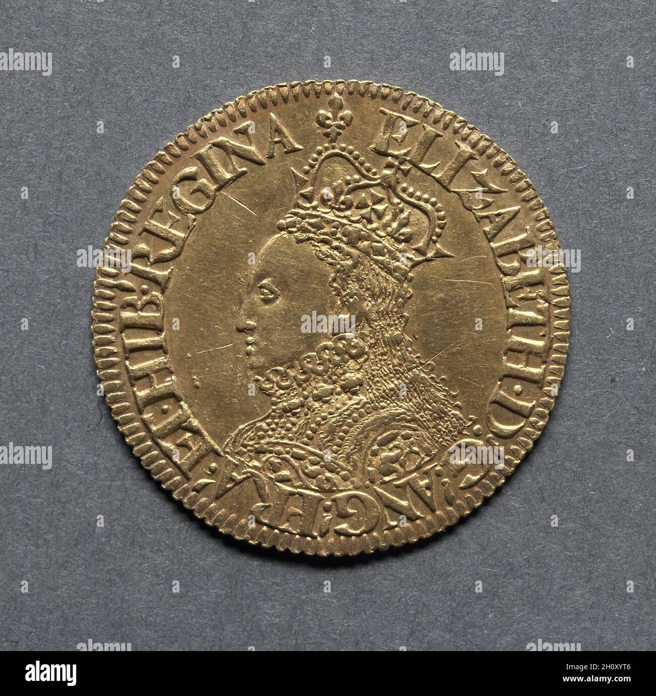 Half Pound: Elizabeth I (obverse), 1558-1560. England, Elizabeth I ...