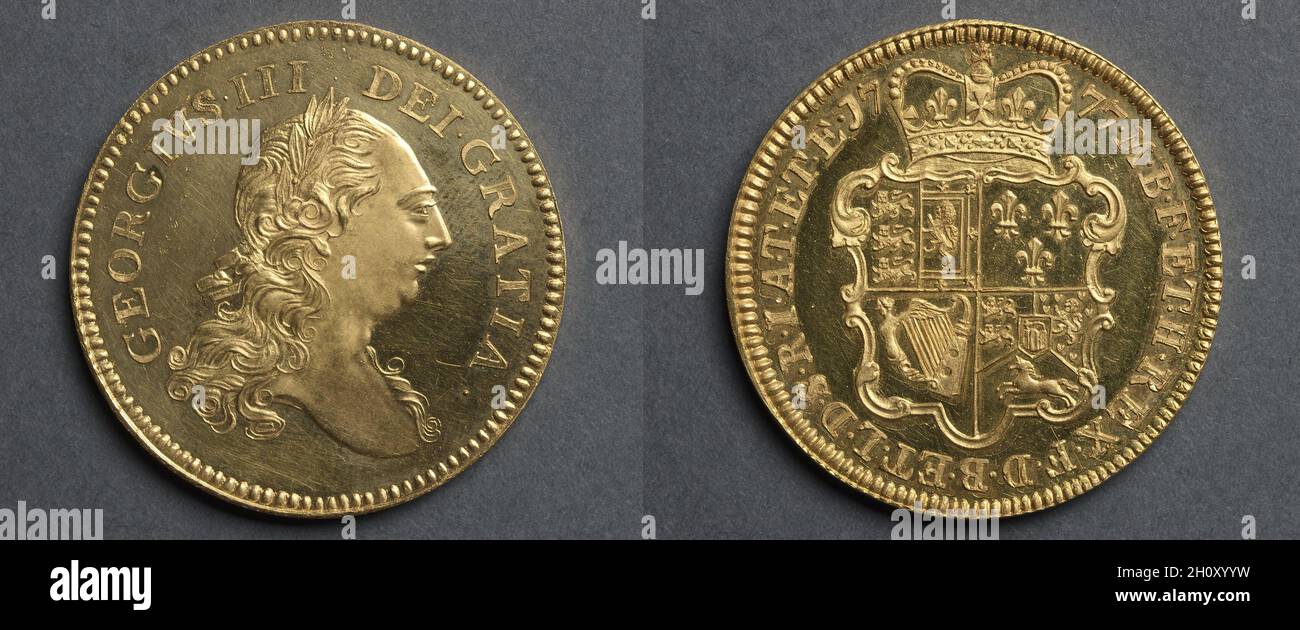 Five Guineas: George III (obverse); Shield of Arms (reverse), 1777 ...