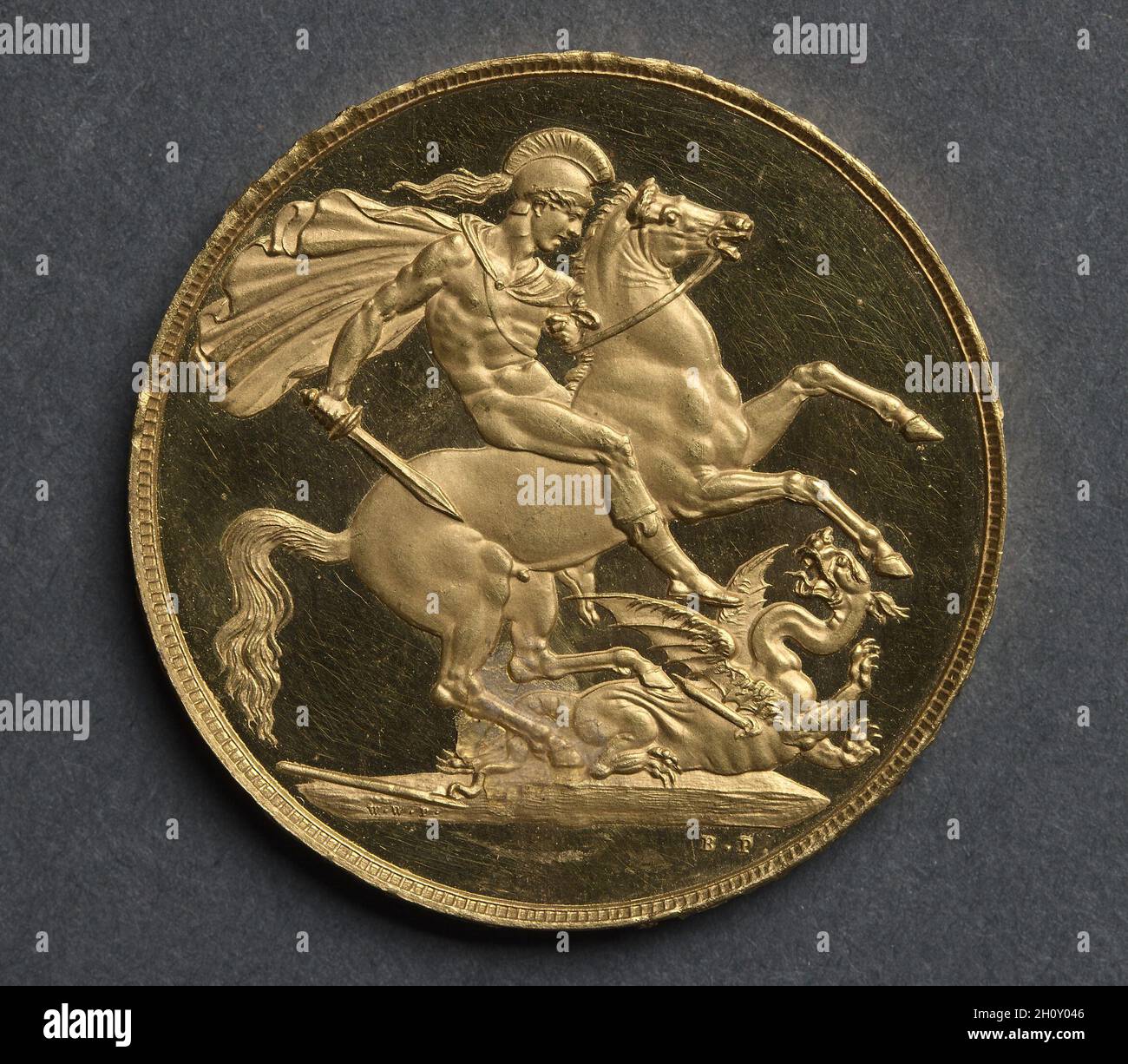 Two Pound Piece: St. George and the Dragon (reverse), 1820. Design by ...