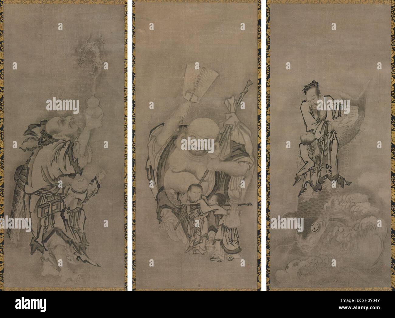 Hotei with Daoist Immortals, late 1600s–early 1700s. Kyūseki Tomonobu ...