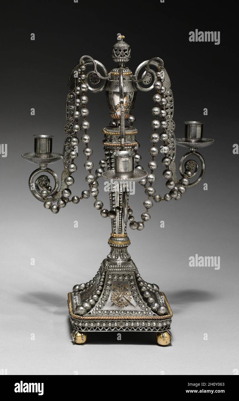 Candelabra (2 of 2), c. 1790-1795. Russia, Tula, Neo-classical, 18th ...