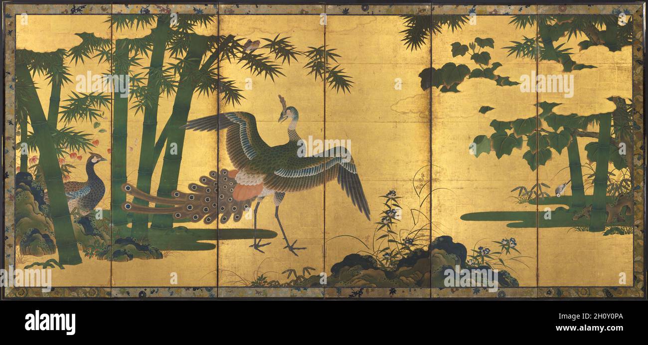 Peacocks and Bamboo, late 1500s. Attributed to Tosa Mitsuyoshi ...