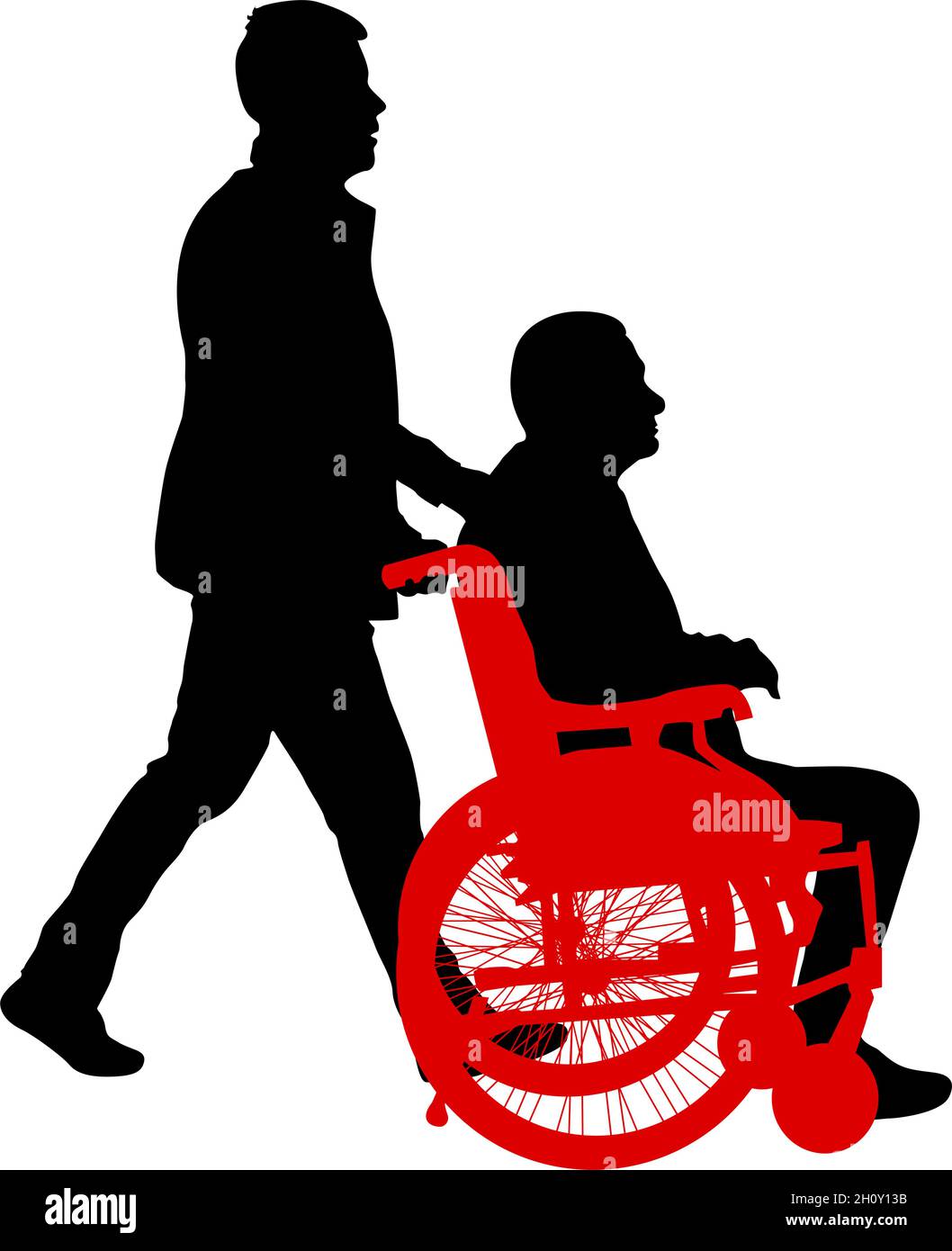 Silhouette of disabled people on a white background Stock Vector Image ...