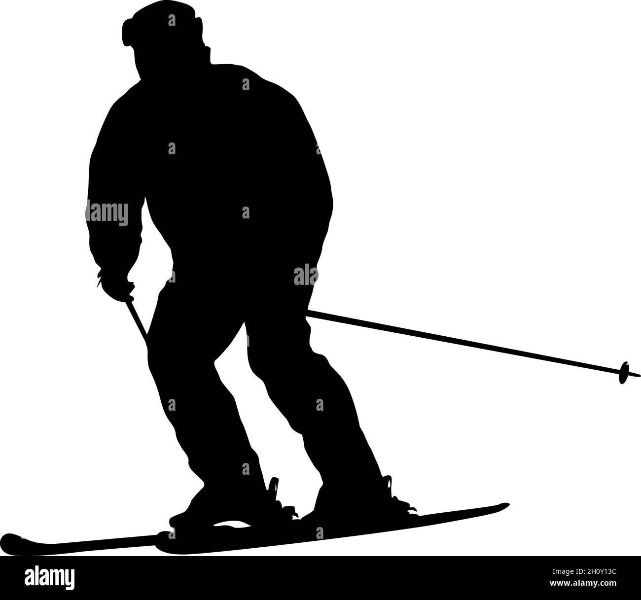 Mountain skier speeding down slope sport silhouette Stock Vector Image ...