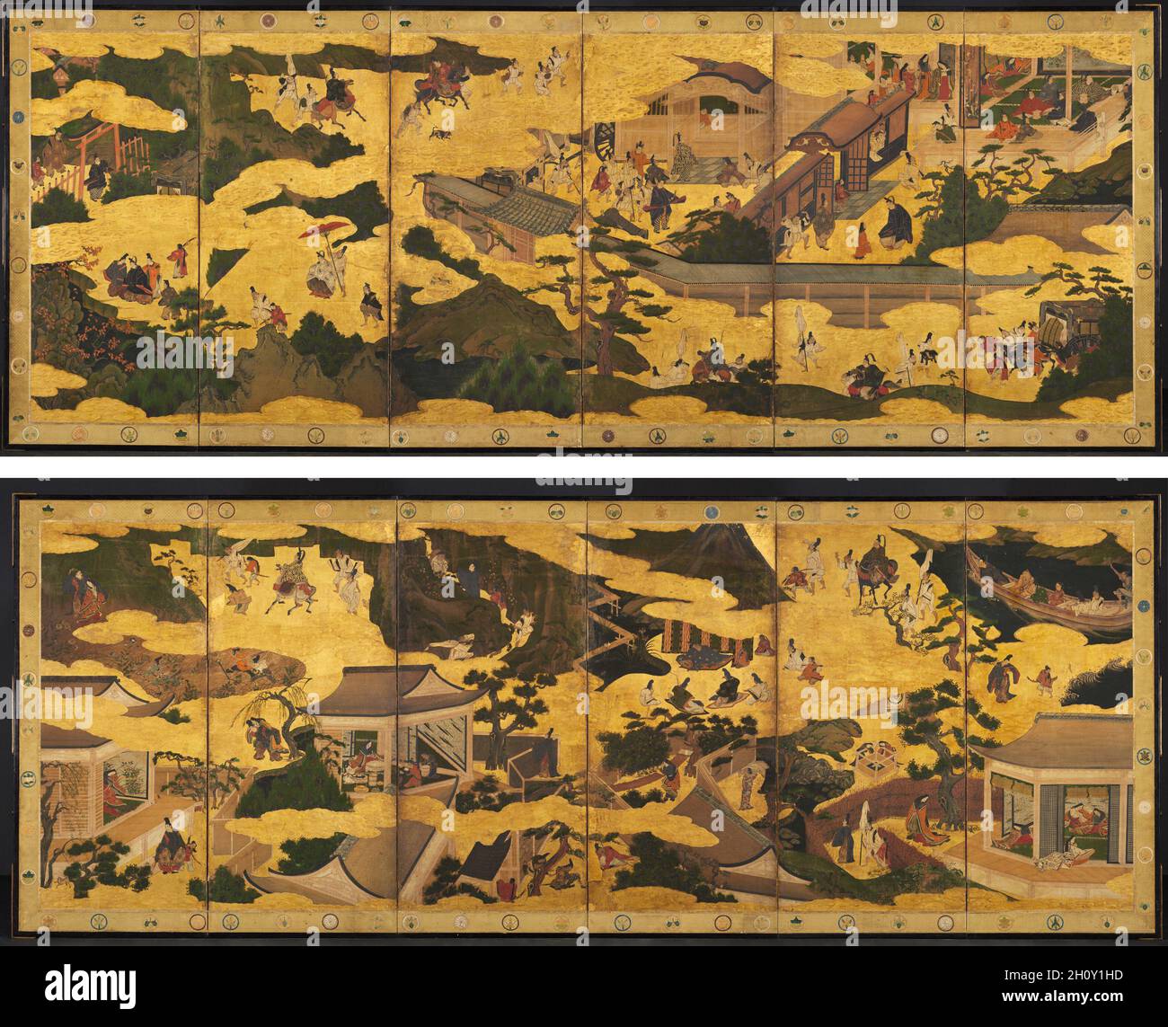 Scenes from the Tales of Ise, mid-1600s. Japan, Edo period (1615-1868 ...