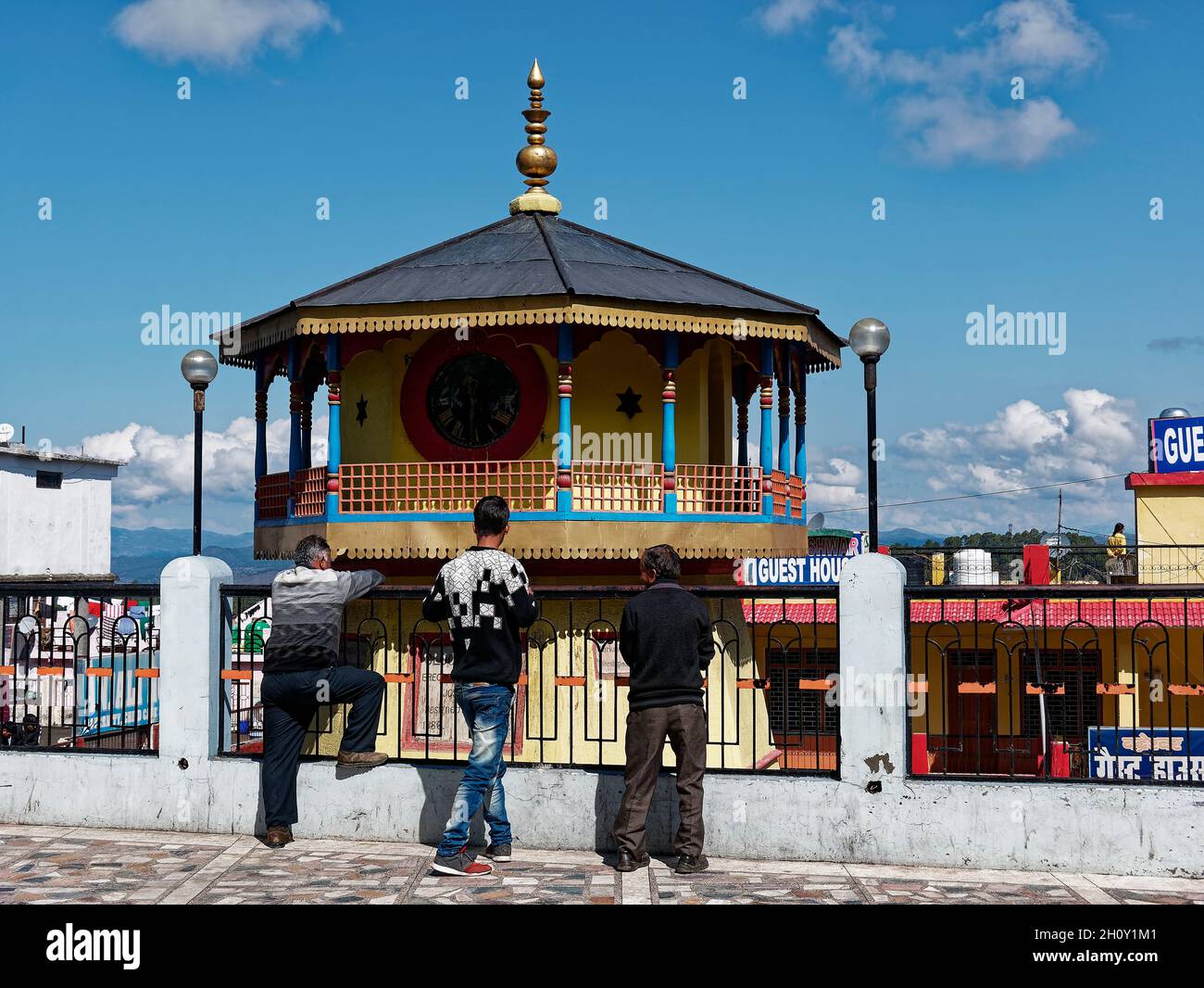 Dome of Hindu temple as a clock tower Stock Photo - Alamy