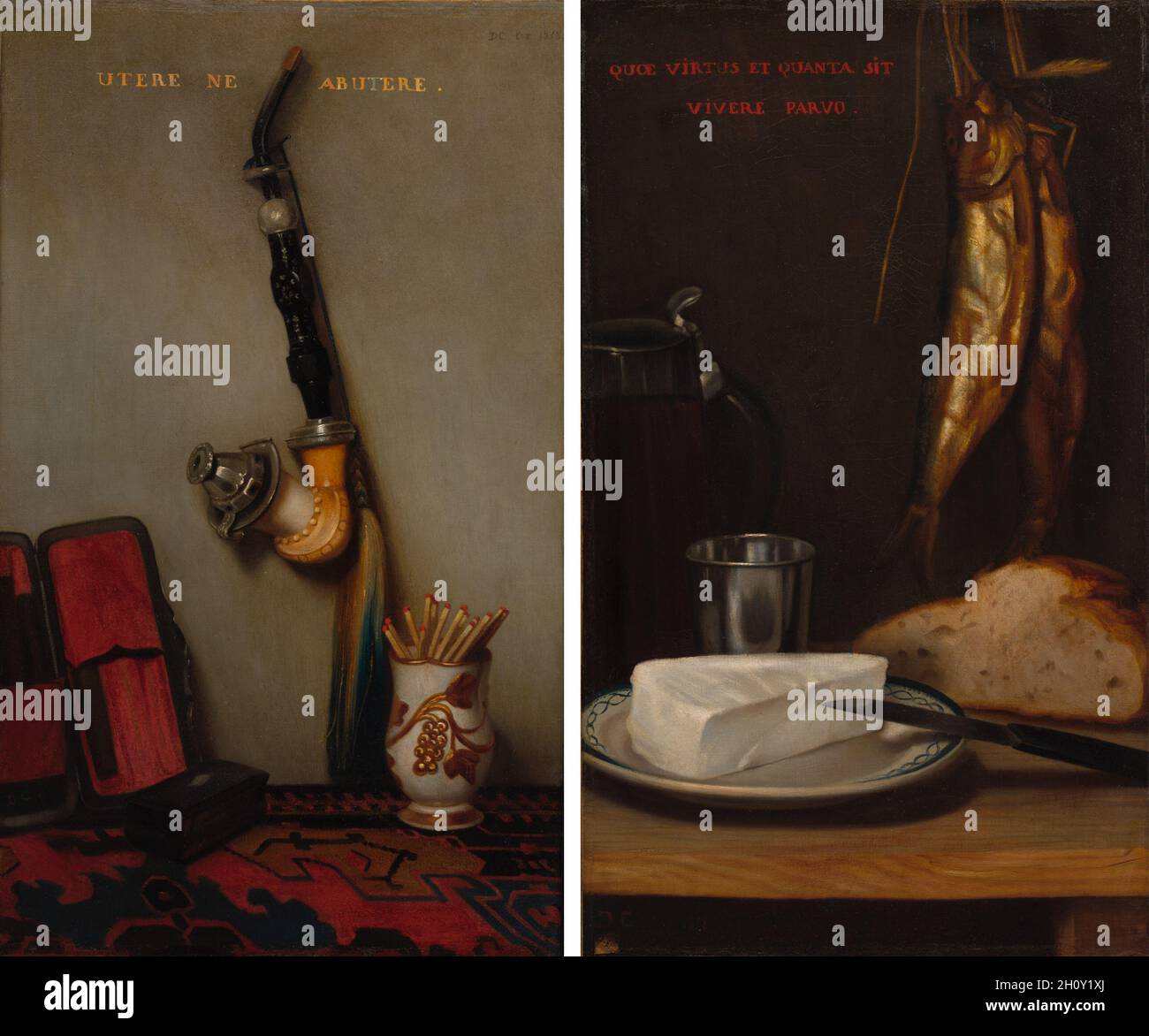 Still Life with Pipe and Matches and Still Life with Herring, Bread ...
