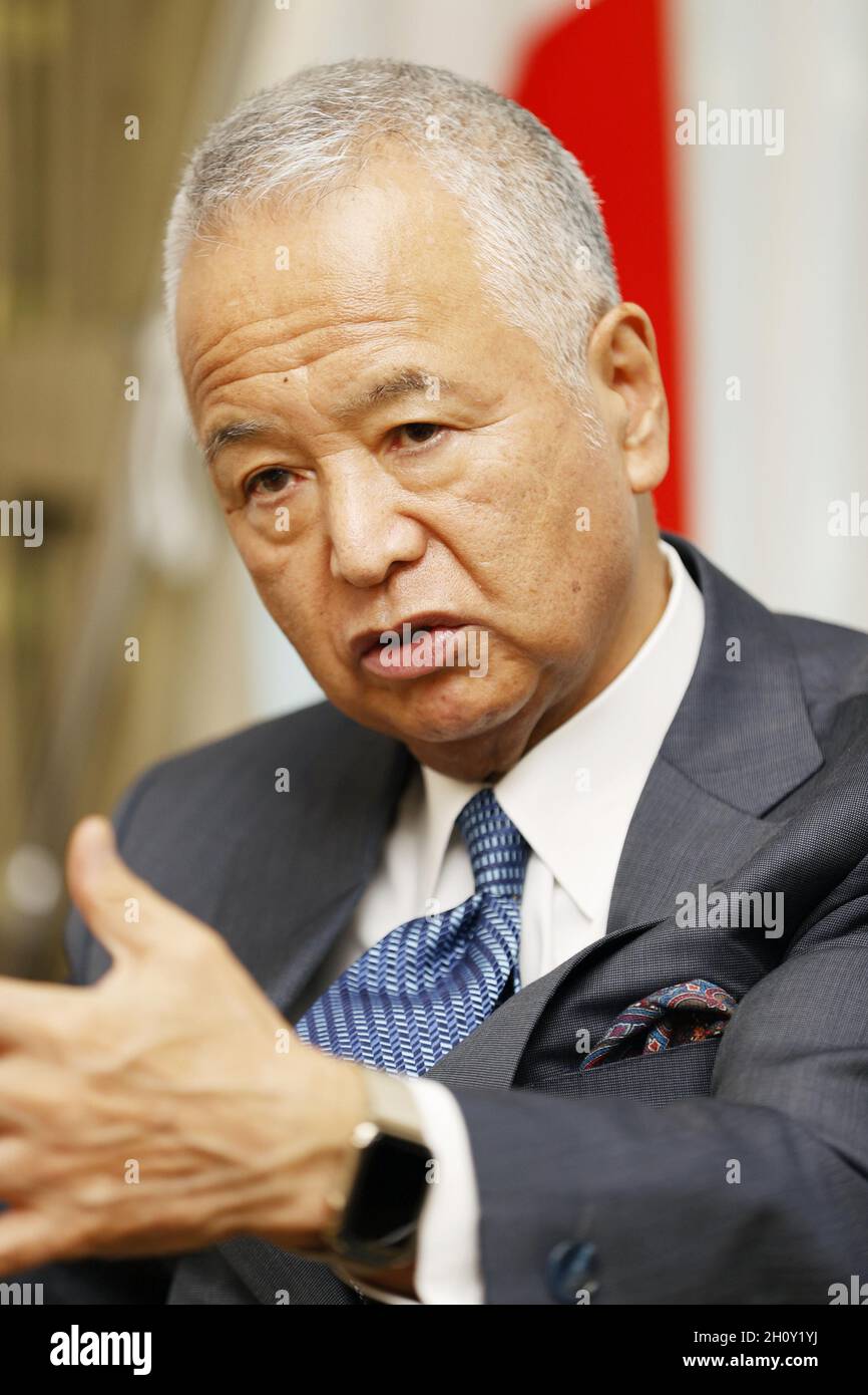 Tokyo on Oct. 15, 2021: Akira Amari, secretary general of Japan's ...