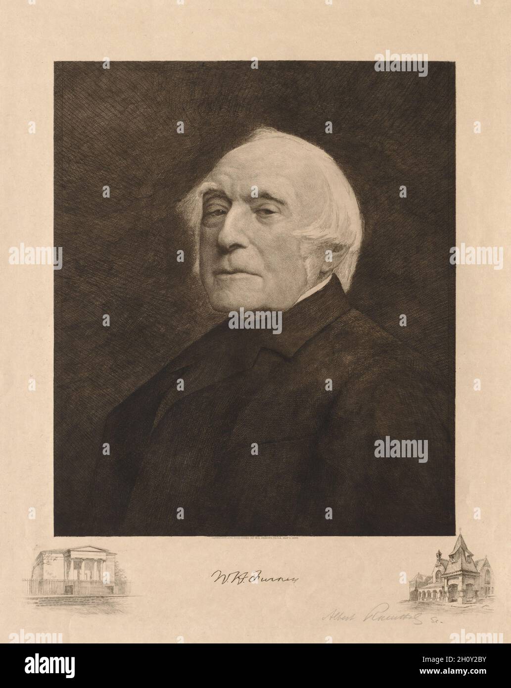 W. H. Furness, 1896. Albert Rosenthal (American, 1863-1939). Etching ...