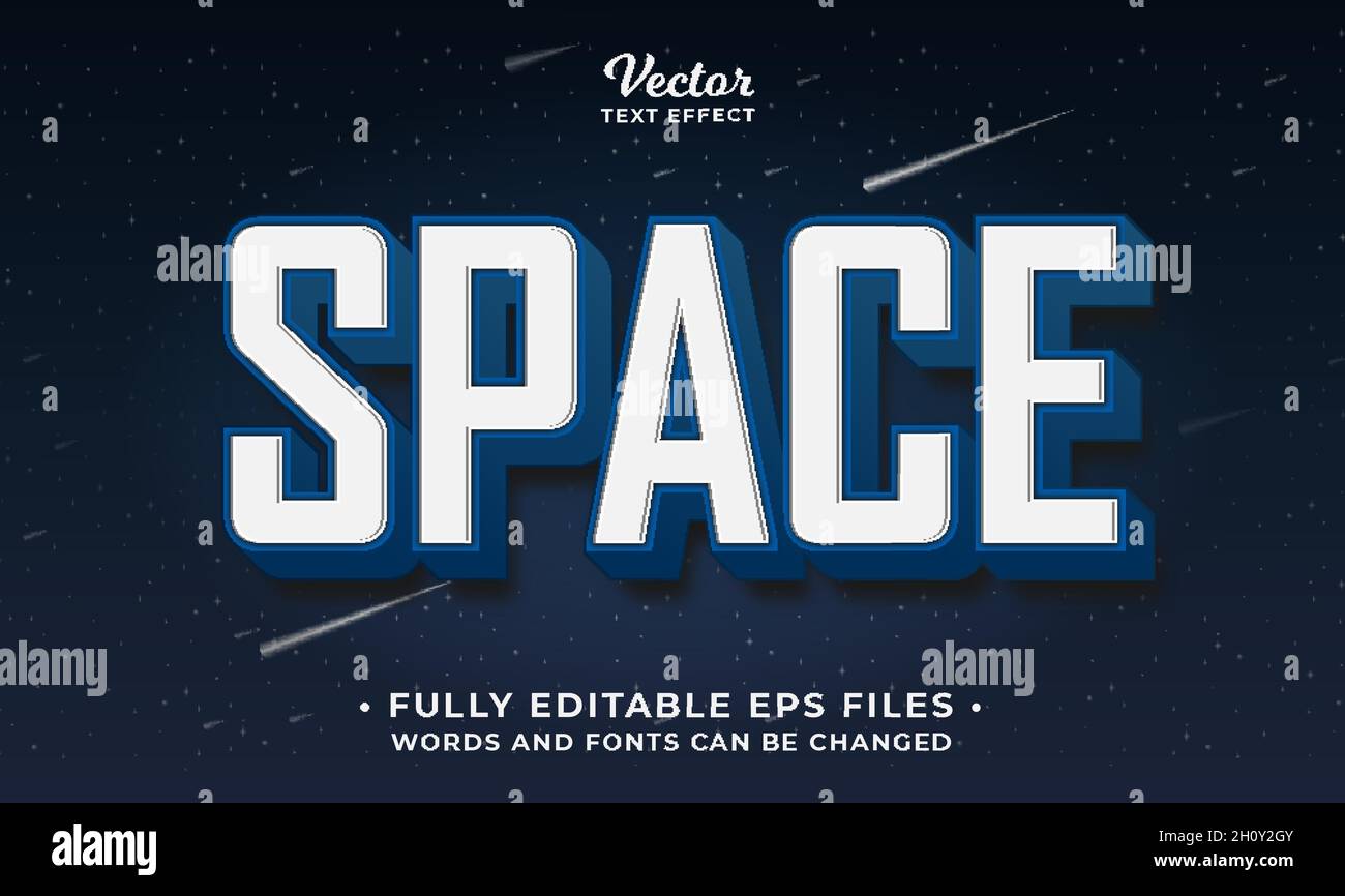 bold space text effect editable eps cc. words and fonts can be changed ...