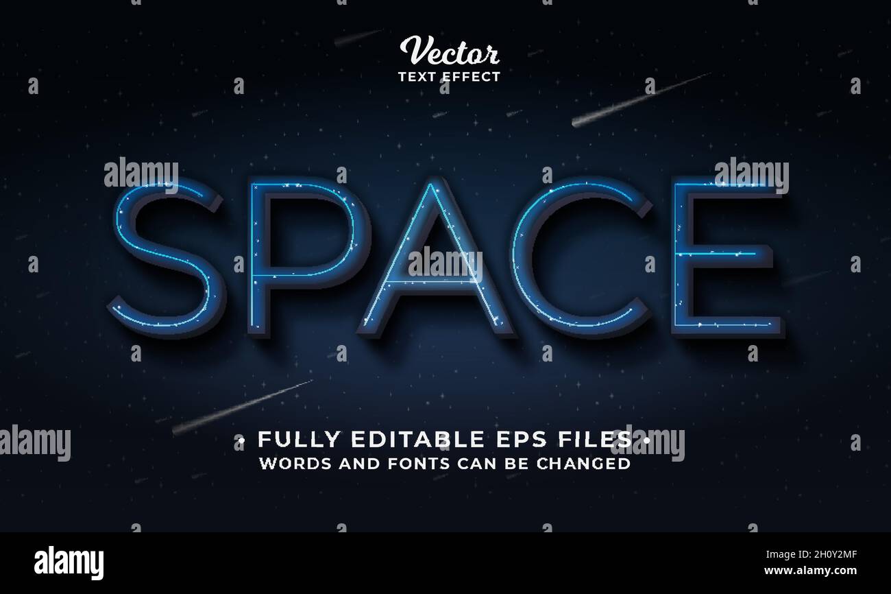 bold space text effect editable eps cc. words and fonts can be changed ...