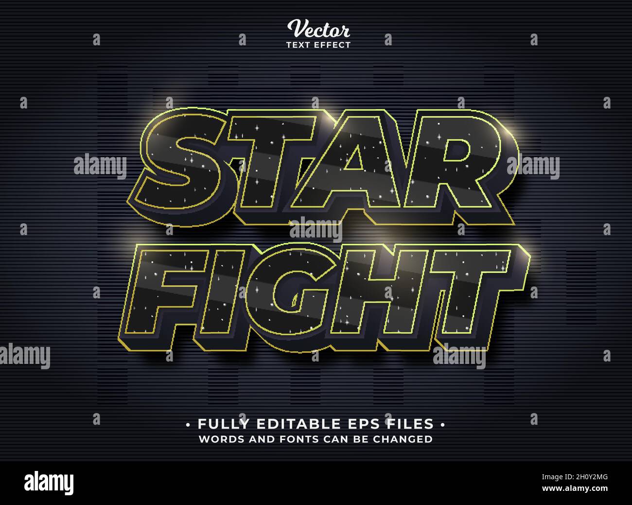 star movie text effect editable eps cc. words and fonts can be changed ...