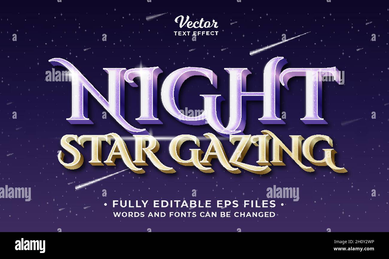 fantasy night text effect editable eps cc Stock Vector Image & Art - Alamy