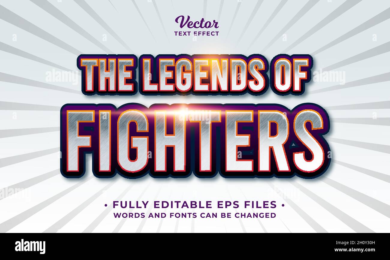 Fighting gaming text effect editable eps cc vector image Stock Vector ...