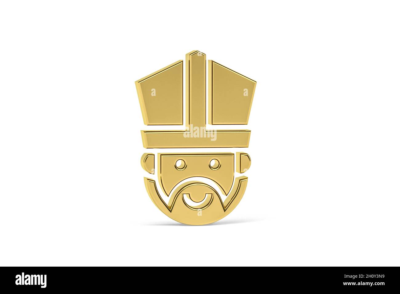 Golden 3D priest icon isolated on white background - 3D render Stock ...