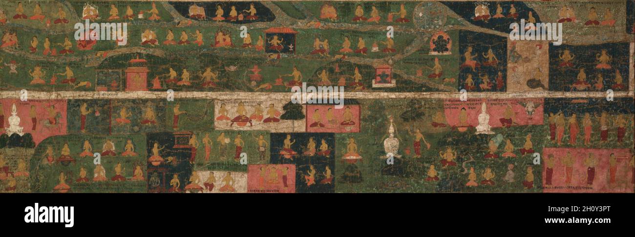 Temple Banner with Pilgrimage Sites and Scenes from the Svayambhu ...