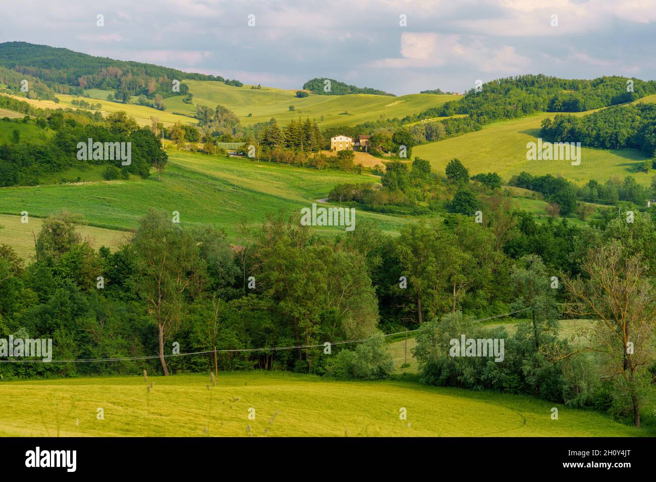 Country landscape near Pellegrino Parmense and Salsomaggiore, Parma ...