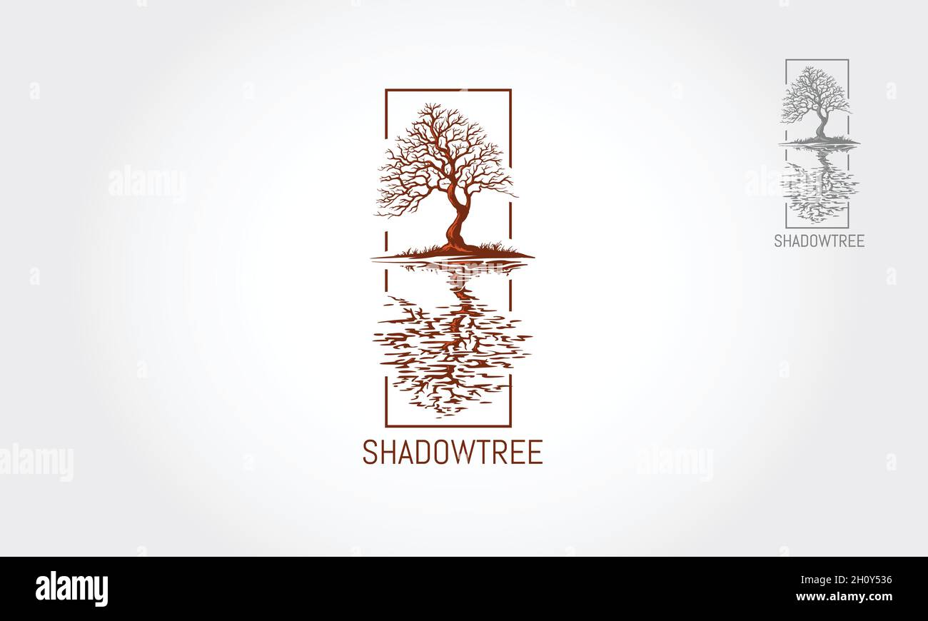 Shadow Tree Vector Logo Illustration. This beautiful tree is a symbol ...