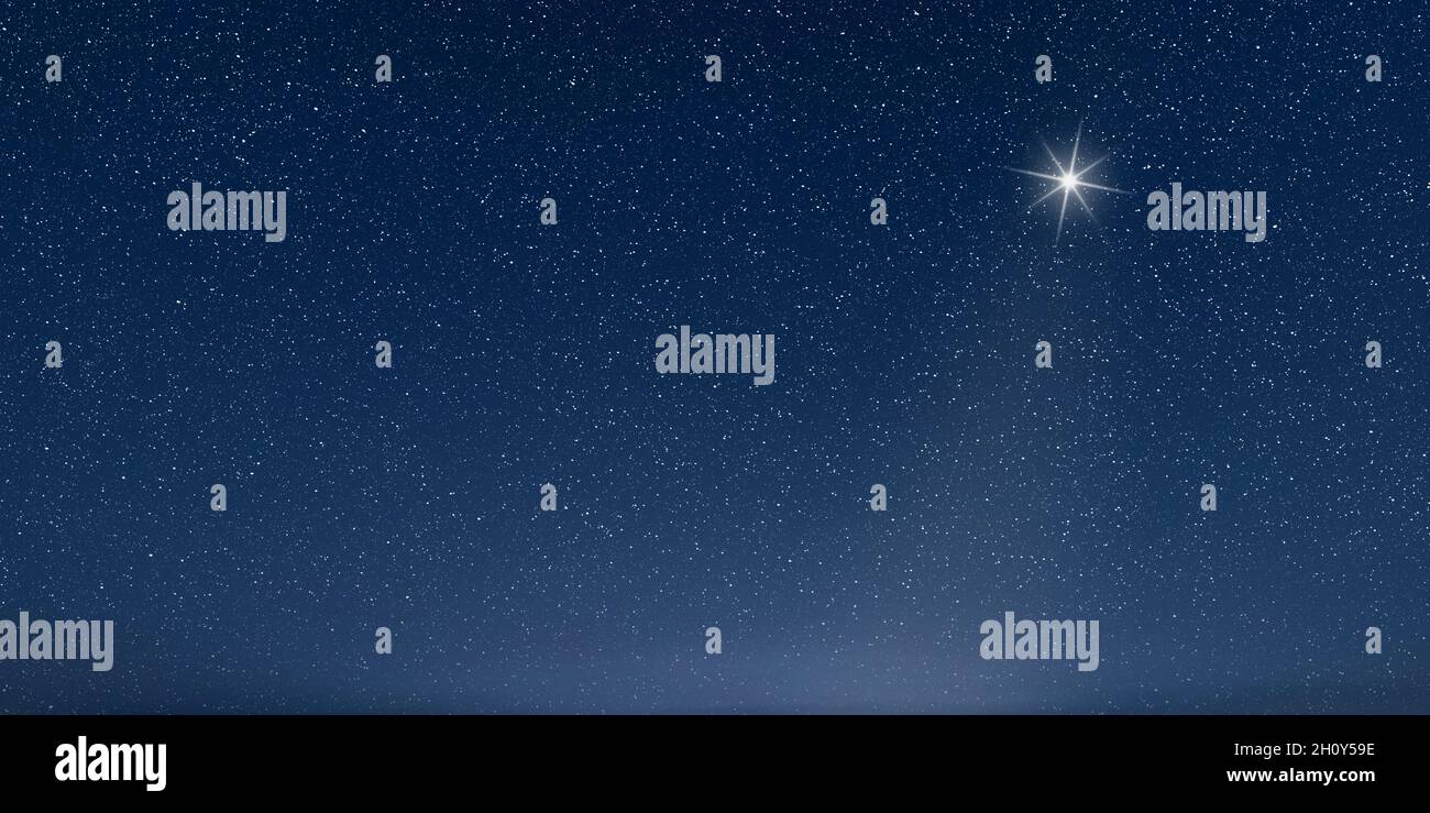 The star shines over the manger of Jesus Christ, Christmas sky, Starry ...