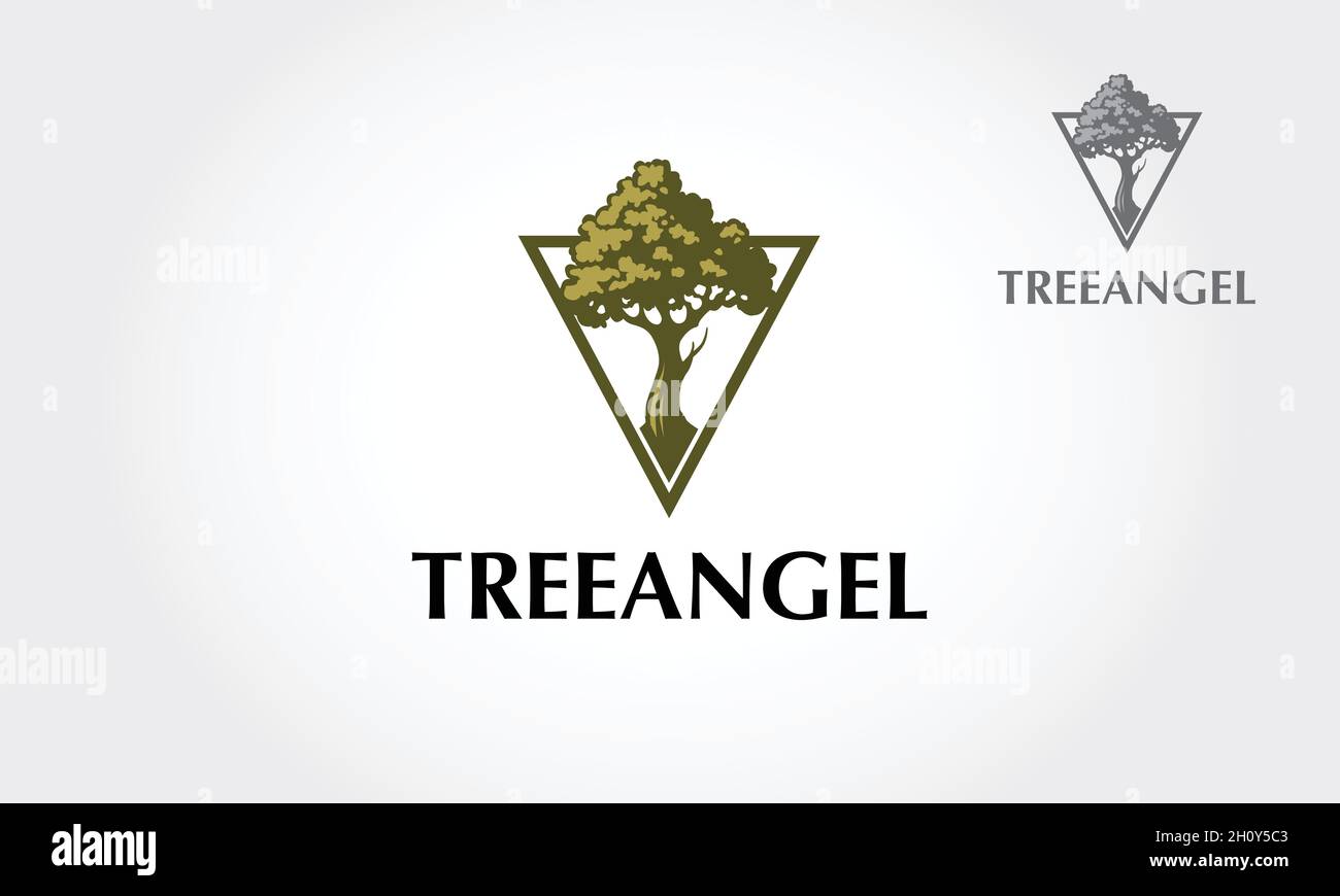 Tree Angel Vector Logo Template. Life cycle logo depicting a tree where ...