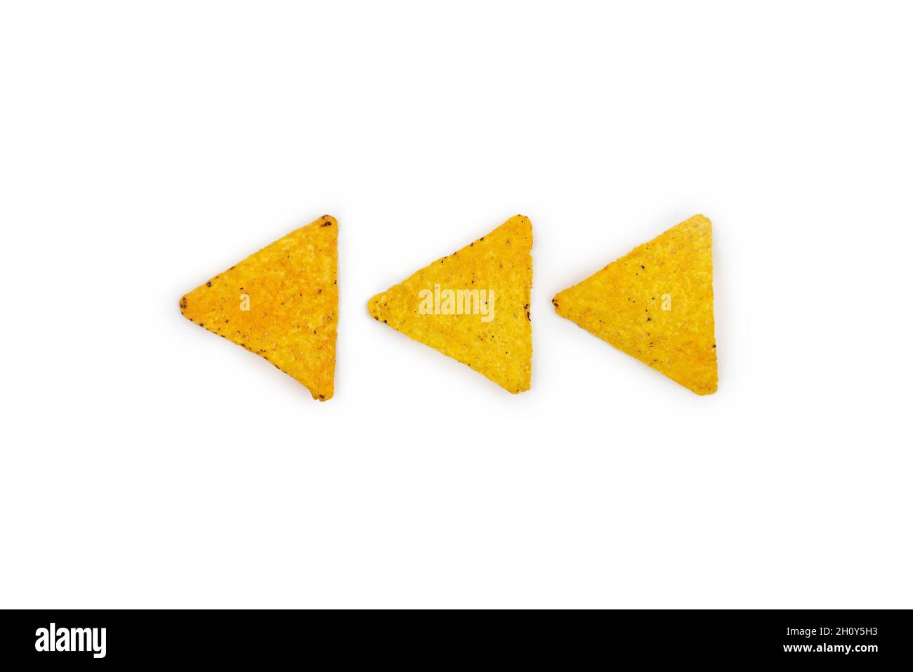 Tortilla corn chips, triangle, nachos isolated on white background ...