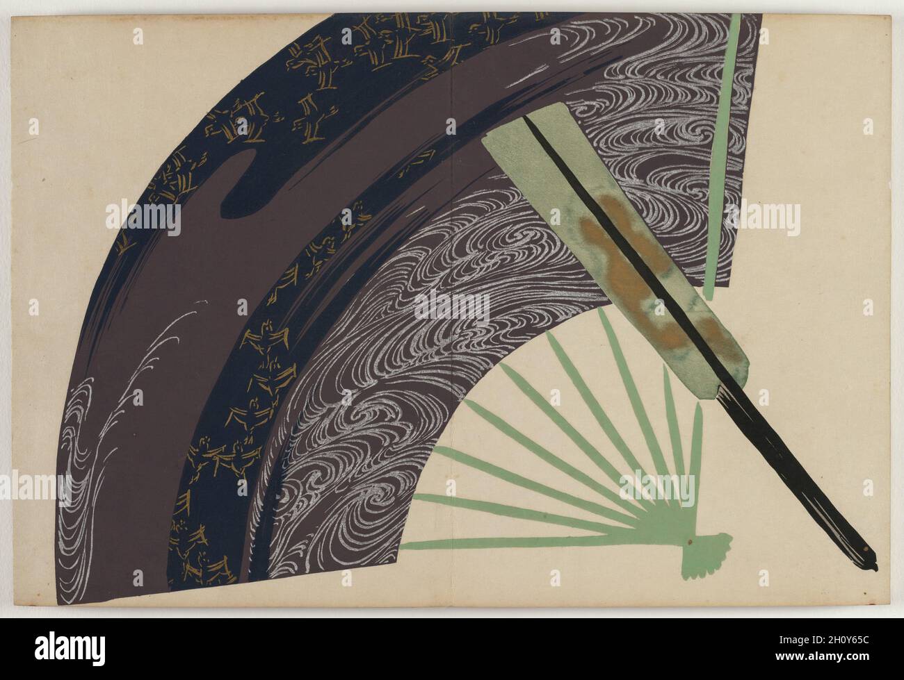 Flowers of a Hundred Worlds (Momoyogusa): Folding Fans (Suehiro), 1909 ...