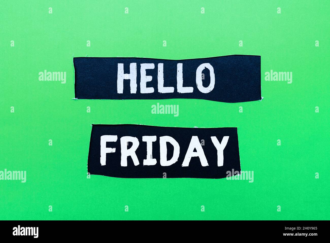 Hand writing sign Hello Friday. Business concept used to express ...