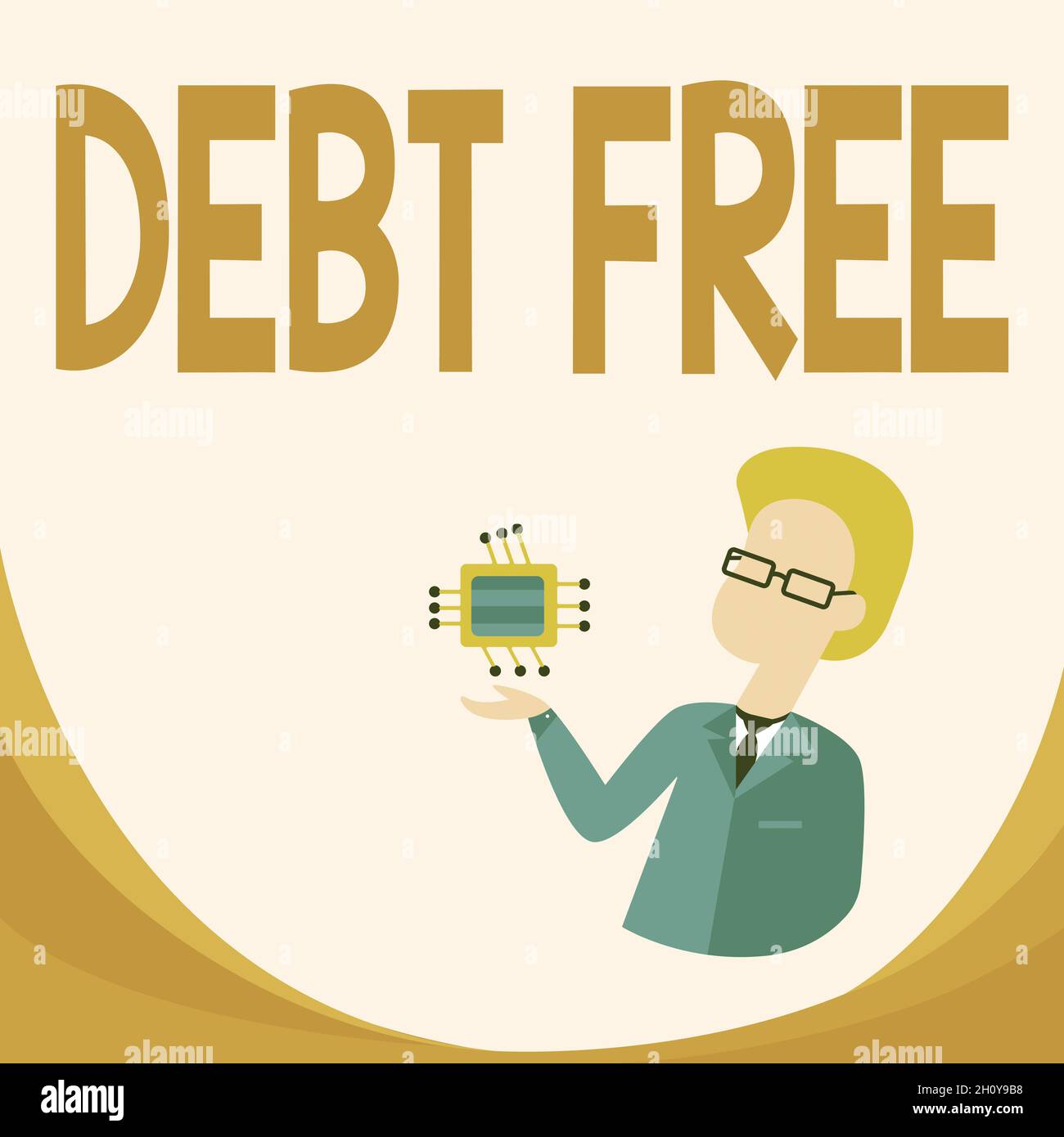 Sign displaying Debt Free. Conceptual photo does not owning any money ...