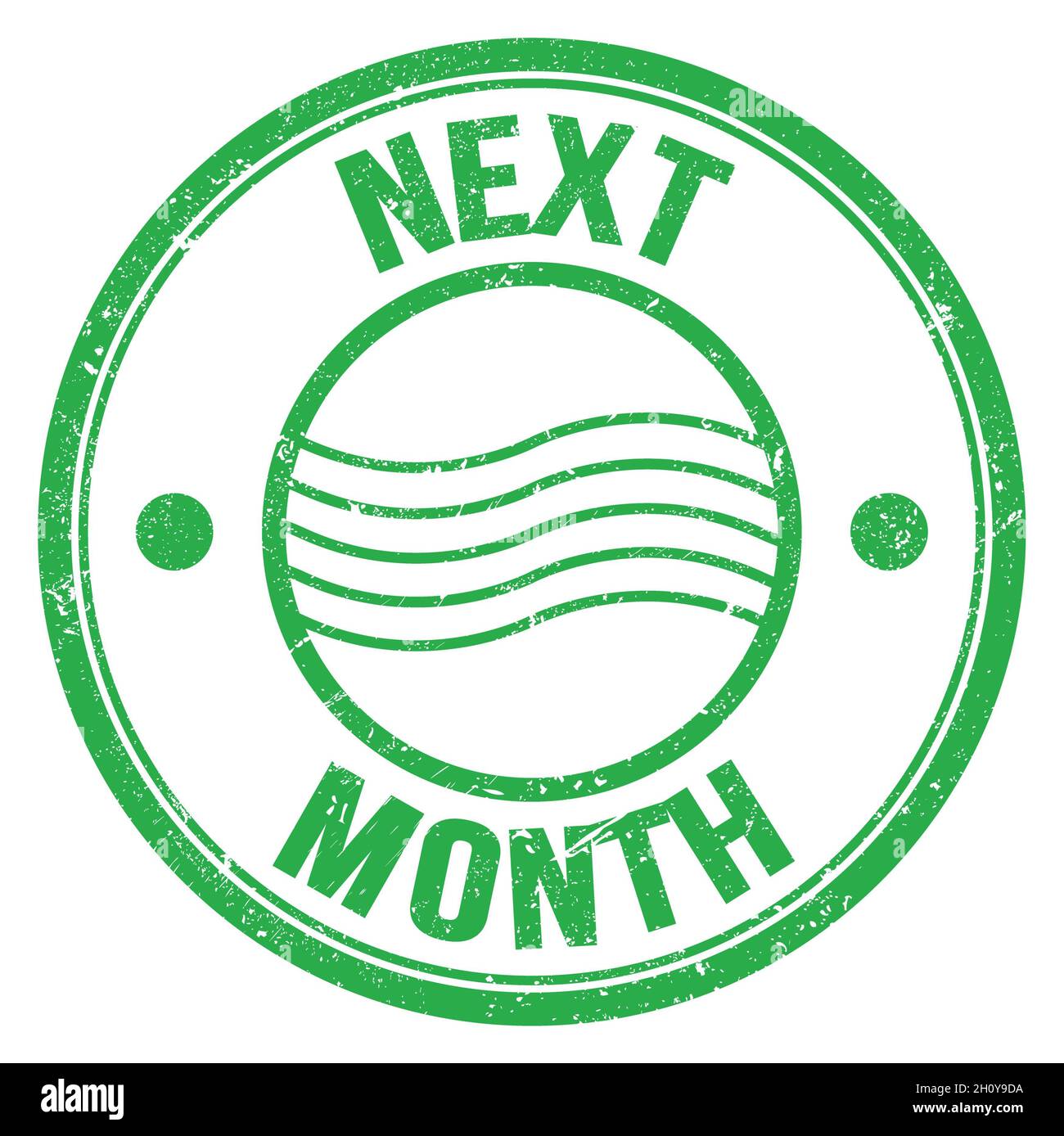 NEXT MONTH text written on green round postal stamp sign Stock Photo ...