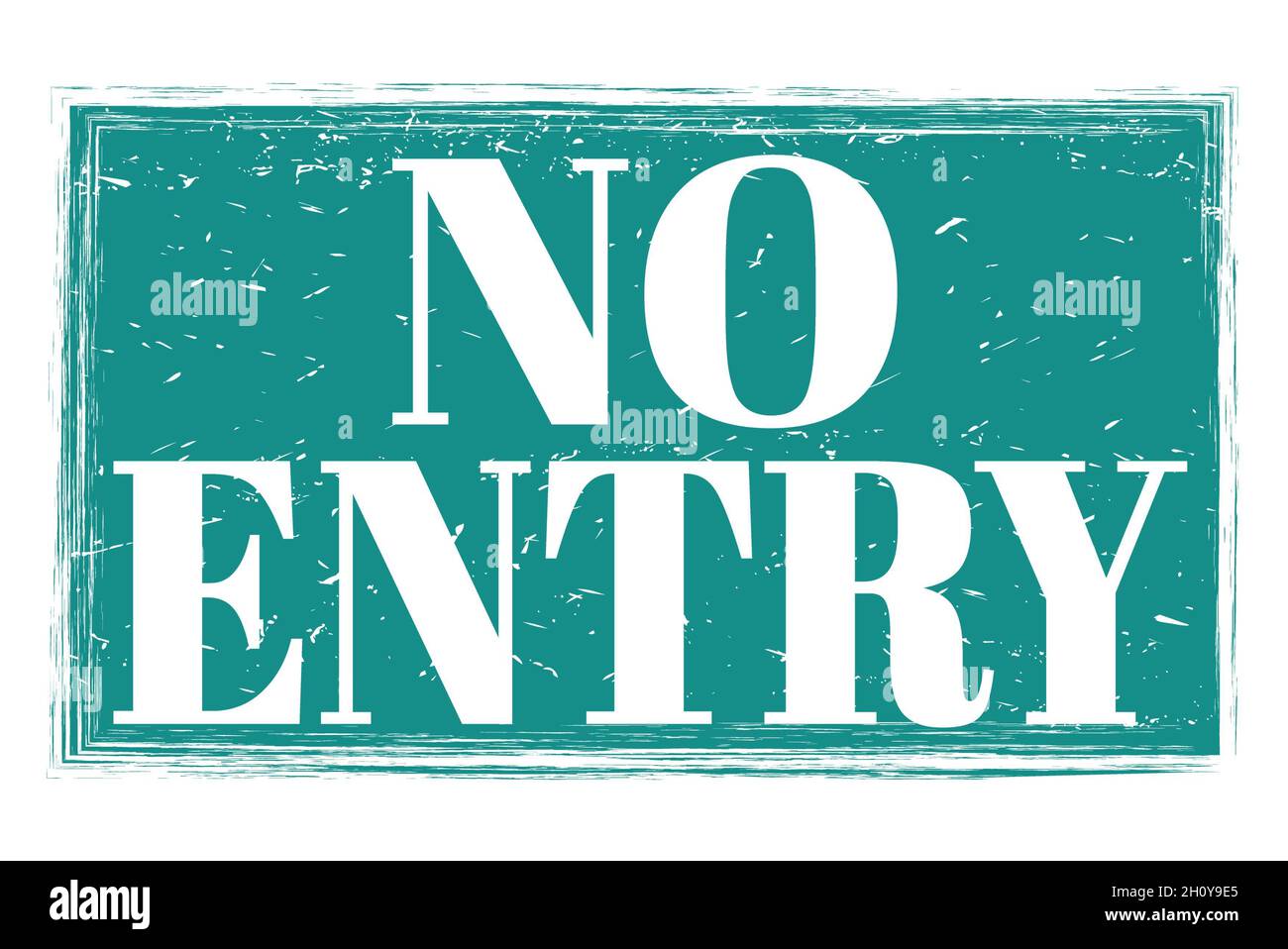 NO ENTRY, words written on blue grungy stamp sign Stock Photo - Alamy
